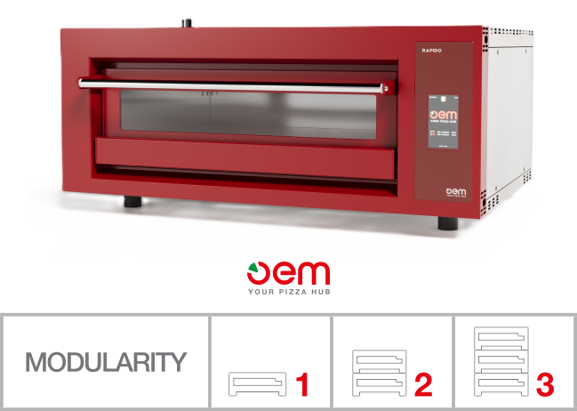 OEM RAPIDO C64 TOUCH Profi Elektro Pizzaofen 400°C 2 Pizzen